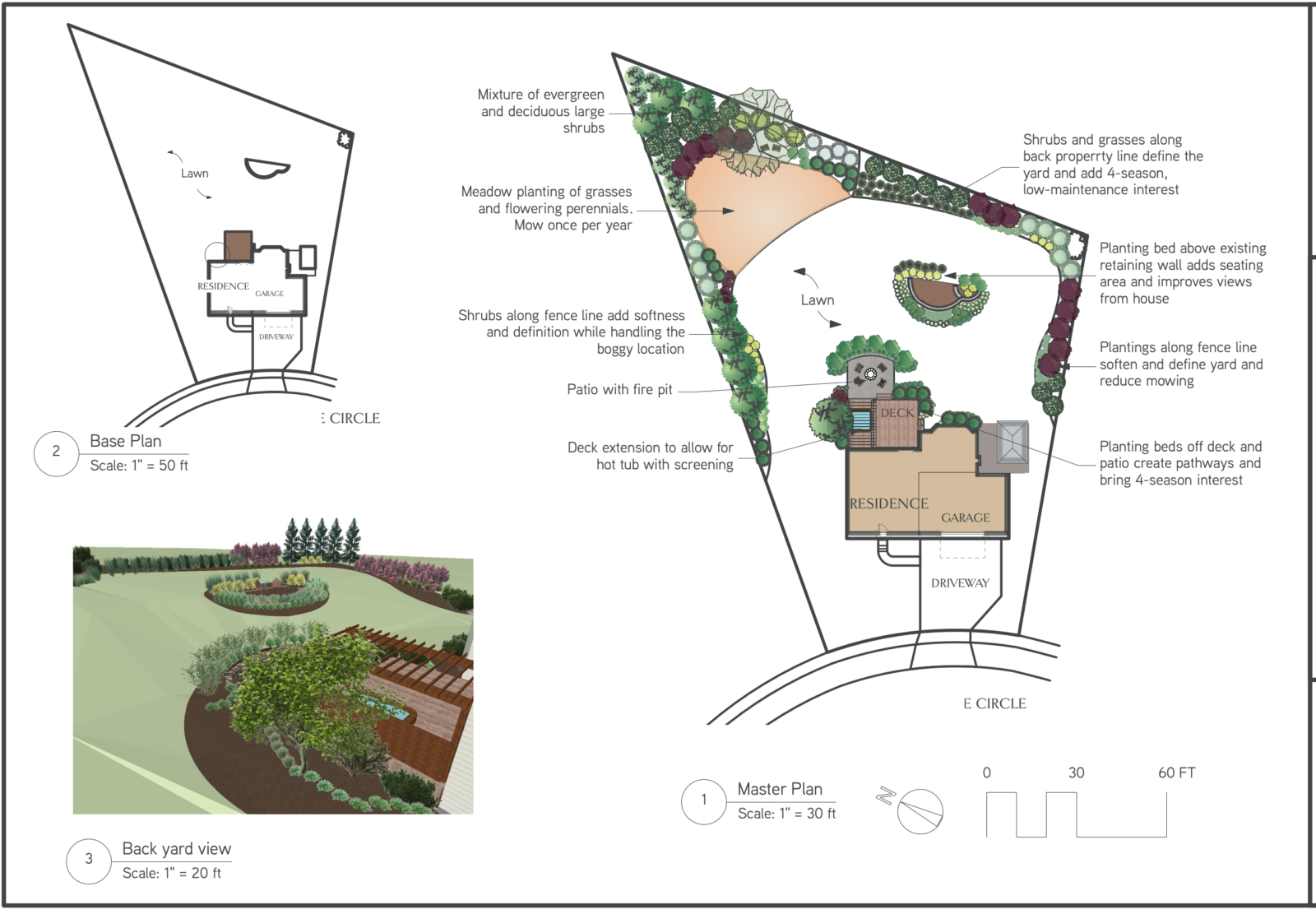 In the Studio | Problem-solving in a large back yard - redfernlandscape.com